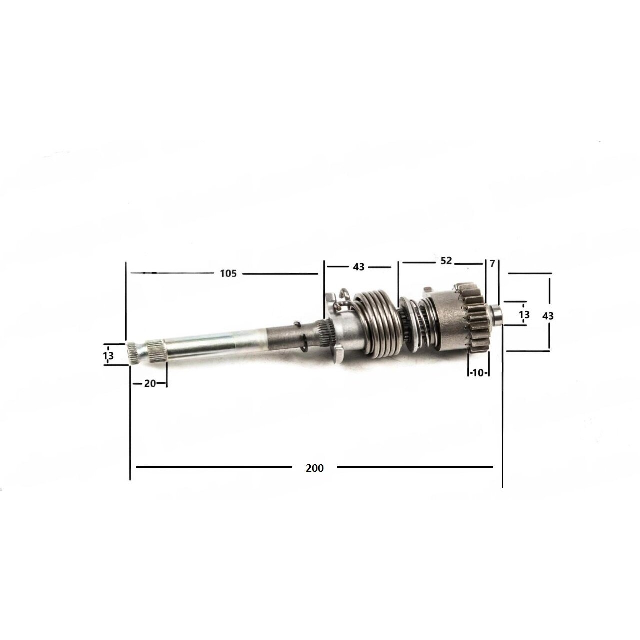 Вал кикстартера в сборе Альфа/Дельта L-200 50-125cc