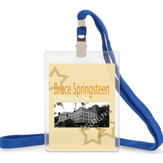 Бейдж Attache верт.120х87мм металл зажим/тесьма син.(10шт)