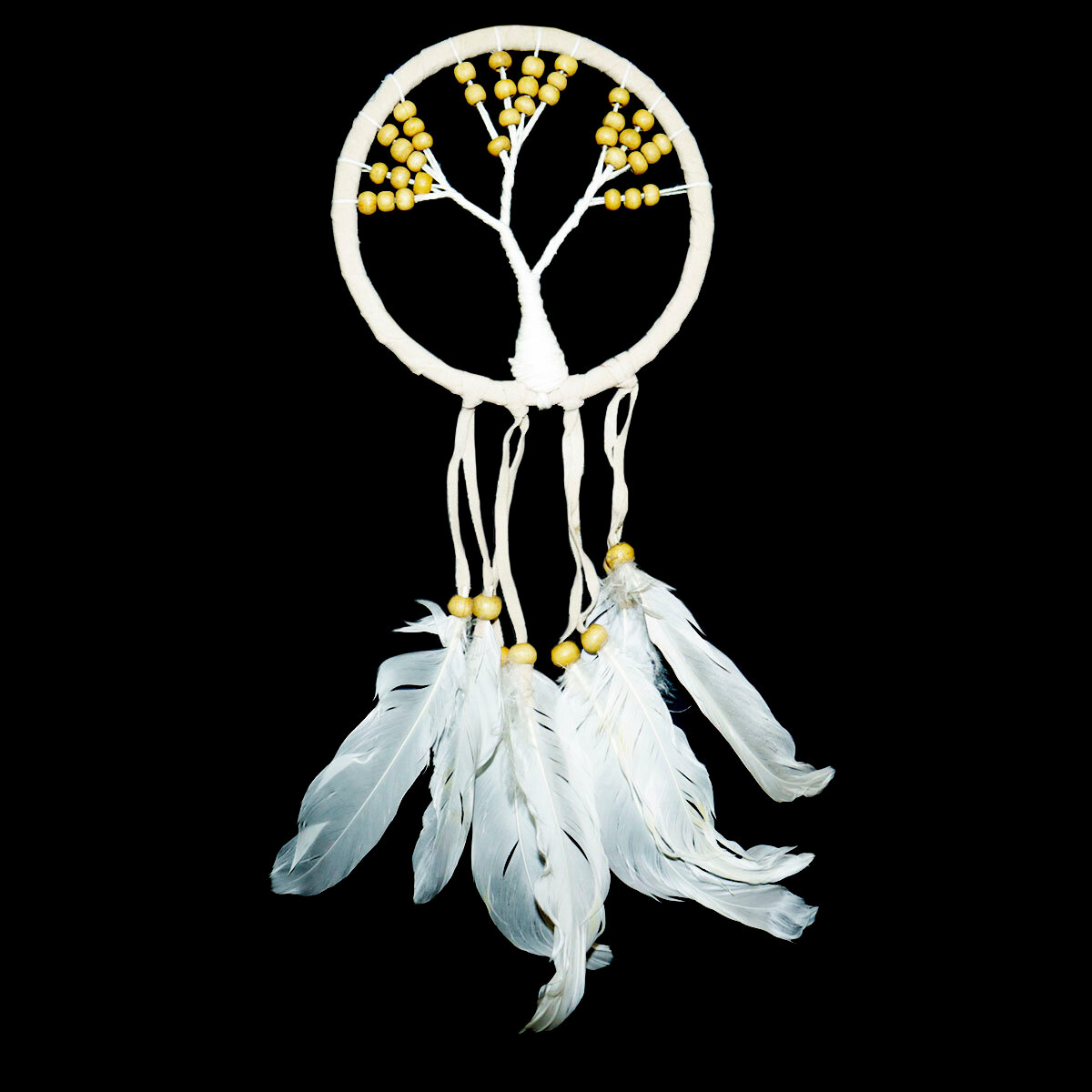 Ловец снов дерево жизни, цвет белый - увеличение жизненных сил, рост, процветание (диаметр 11 см, длина 40 см.), 1 шт.