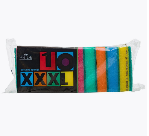 Губка для посуды Pride / Прайд Гранд полиуретан 11х8х3см в упаковке 10шт. / аксессуары для кухни