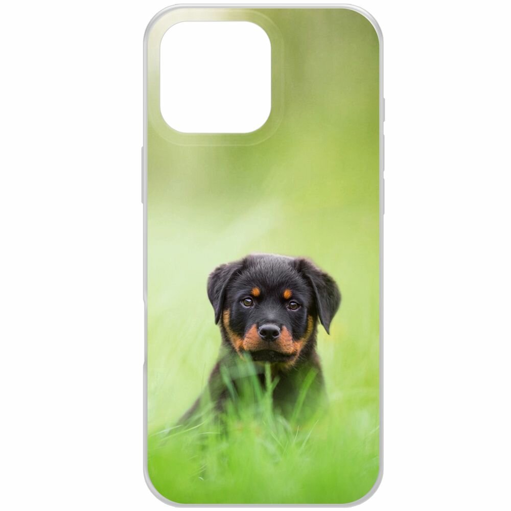 Чехол-накладка Krutoff Clear Case Щенок ротвейлера для iPhone 16 Pro Max