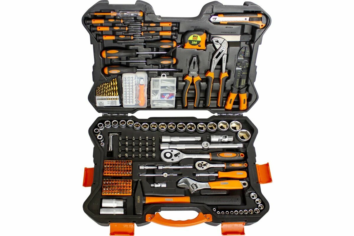 Набор инструмента ISMA TOOLS ISMA-53034, 303 предмета, кейс, хромованадиевая сталь