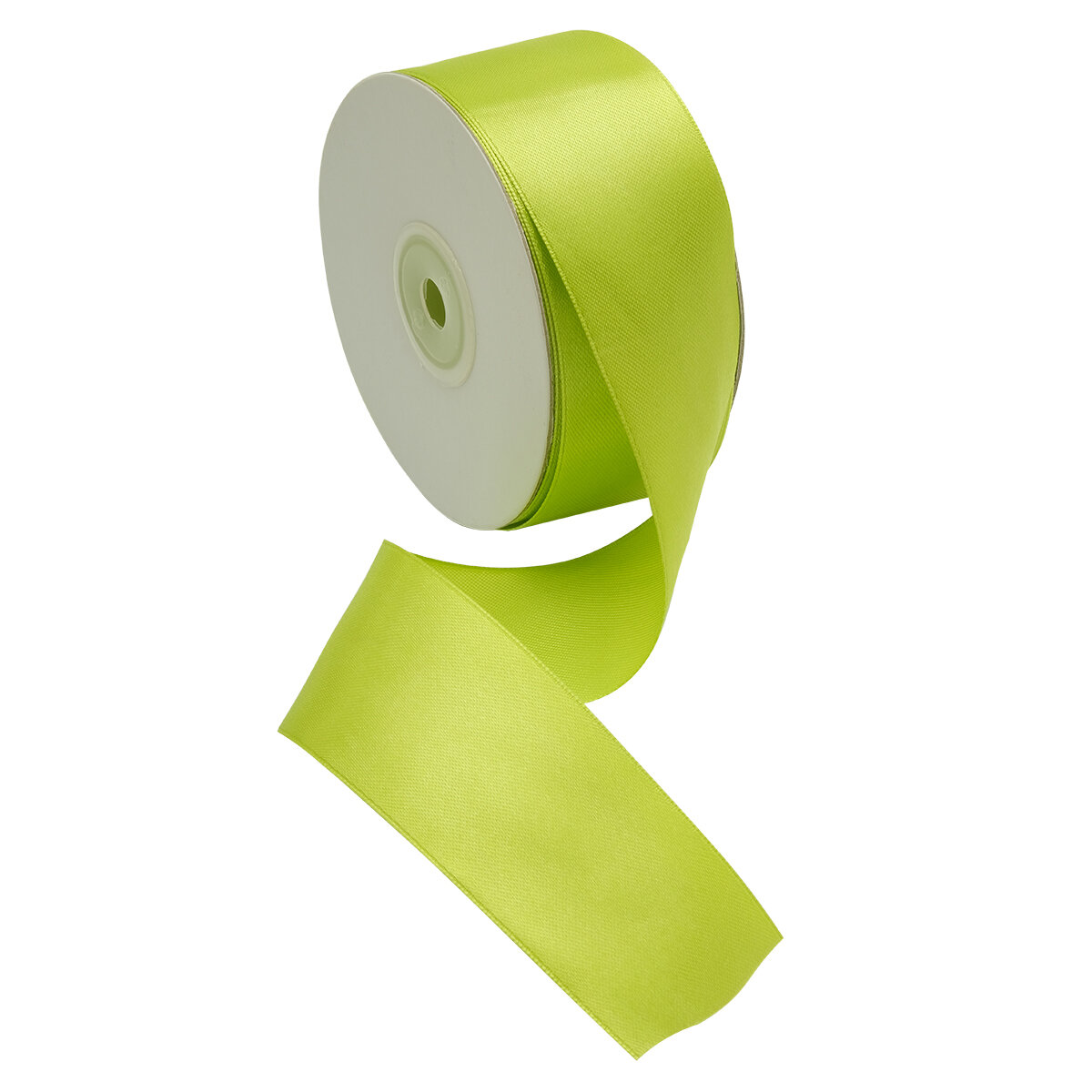 Лента атласная декоративная 3,8 см × 32,9 м, цвет ярко-фисташковый