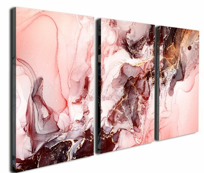 Модульная картина "Розовый мрамор", (гарантия от выцветания!), 102 х 57 см, MaskOff