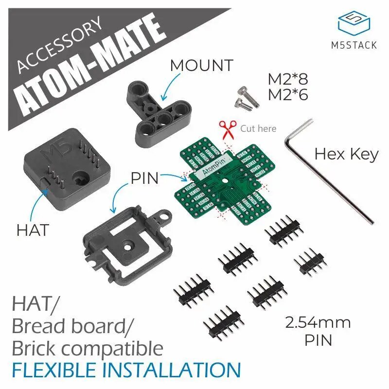 Официальный адаптер ATOM Mate M5Stack, комплект расширения своими руками