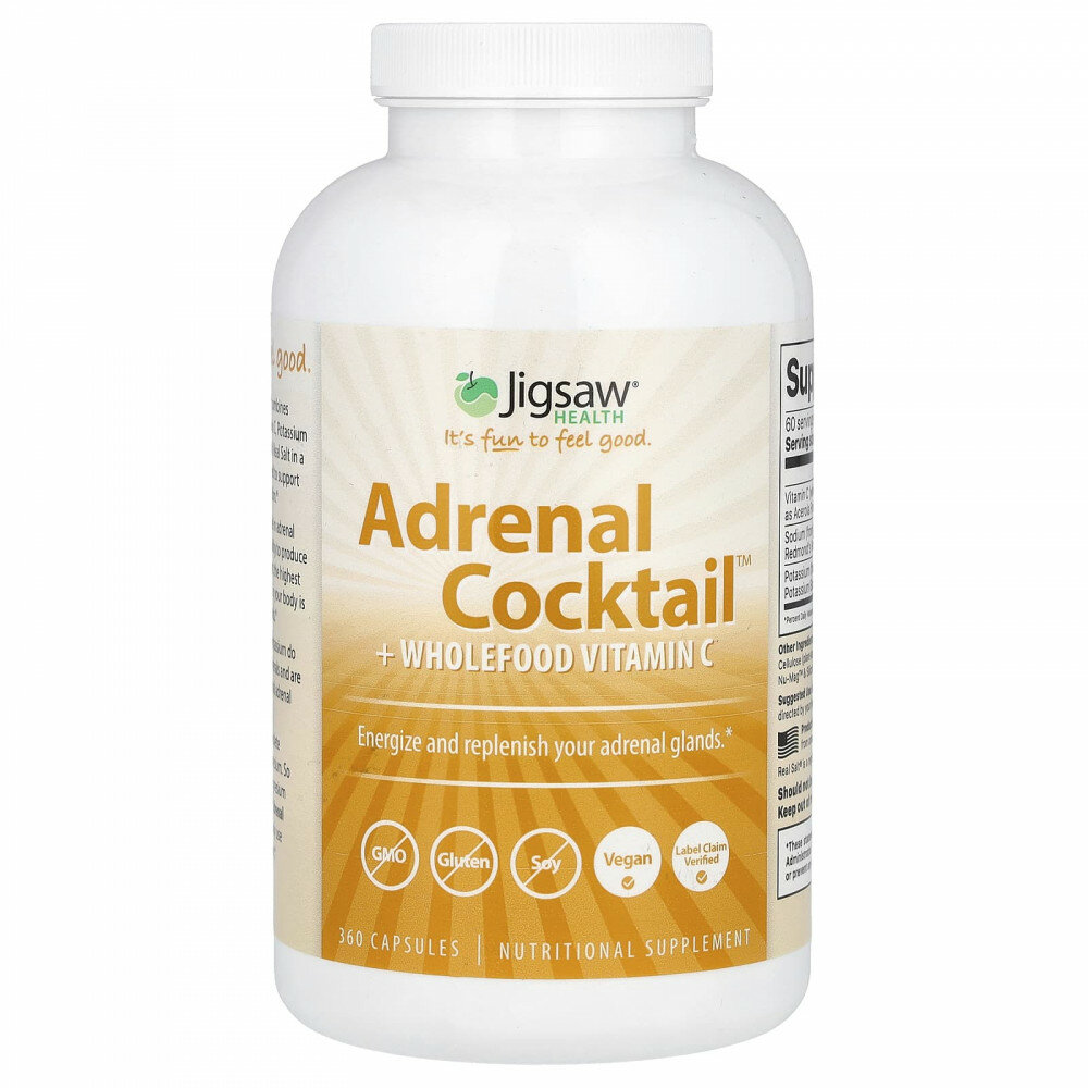 Jigsaw Health, Adrenal Cocktail™, витамин C из цельных продуктов, 360 капсул