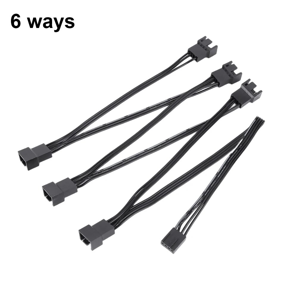 PWM кабель разветвитель ALLOYSEED 5/6 портов черный 2PCS, 6 Ways