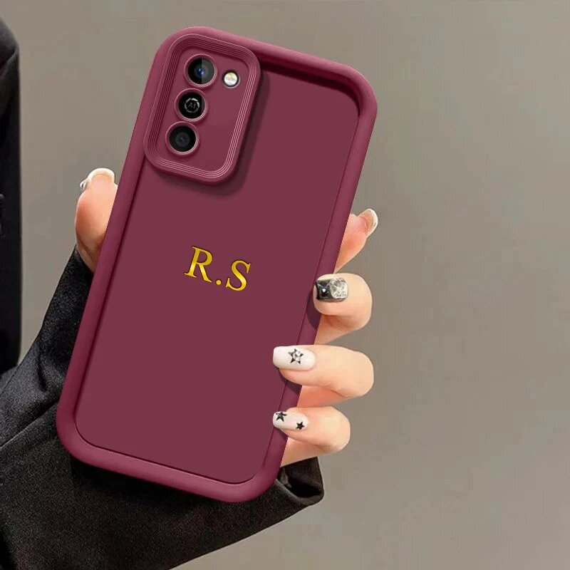 Бордовый чехол для Samsung Galaxy S20FE с инициалами R.S.