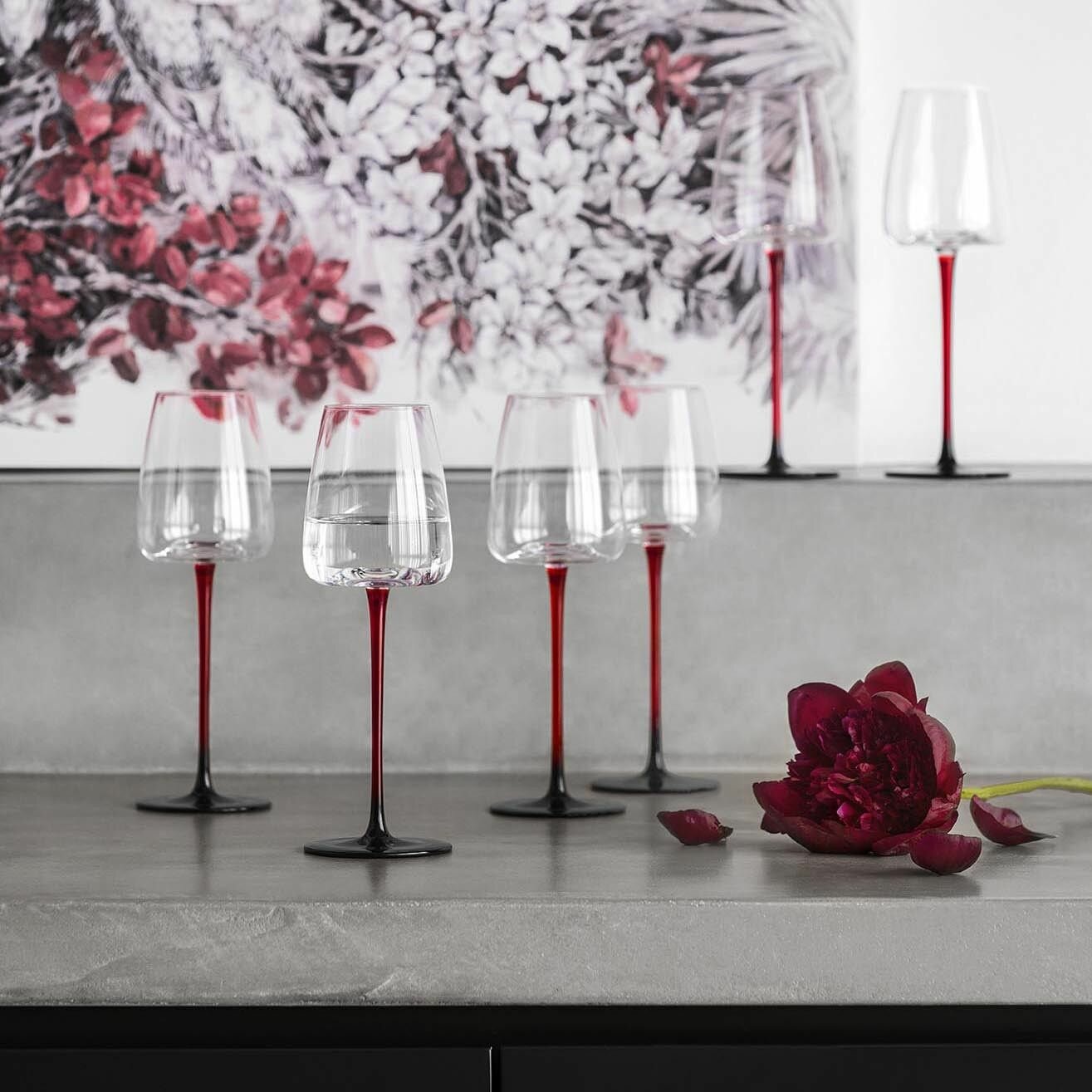 Мидария крас.-чёрн. Бокалы для белого вина 440 мл, 2 пр.