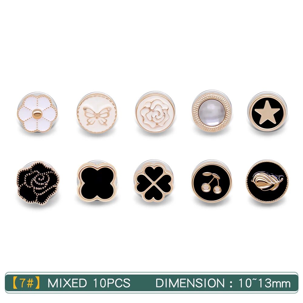 Набор из 10 пластиковых брошей St.Lucas Style 07