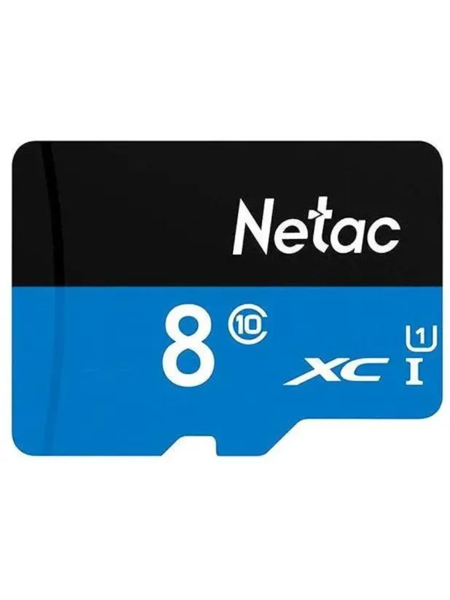 Карта памяти Netac "NT02P500STN", 8GB, без SD-адаптера, скорость чтения 80 MB/s