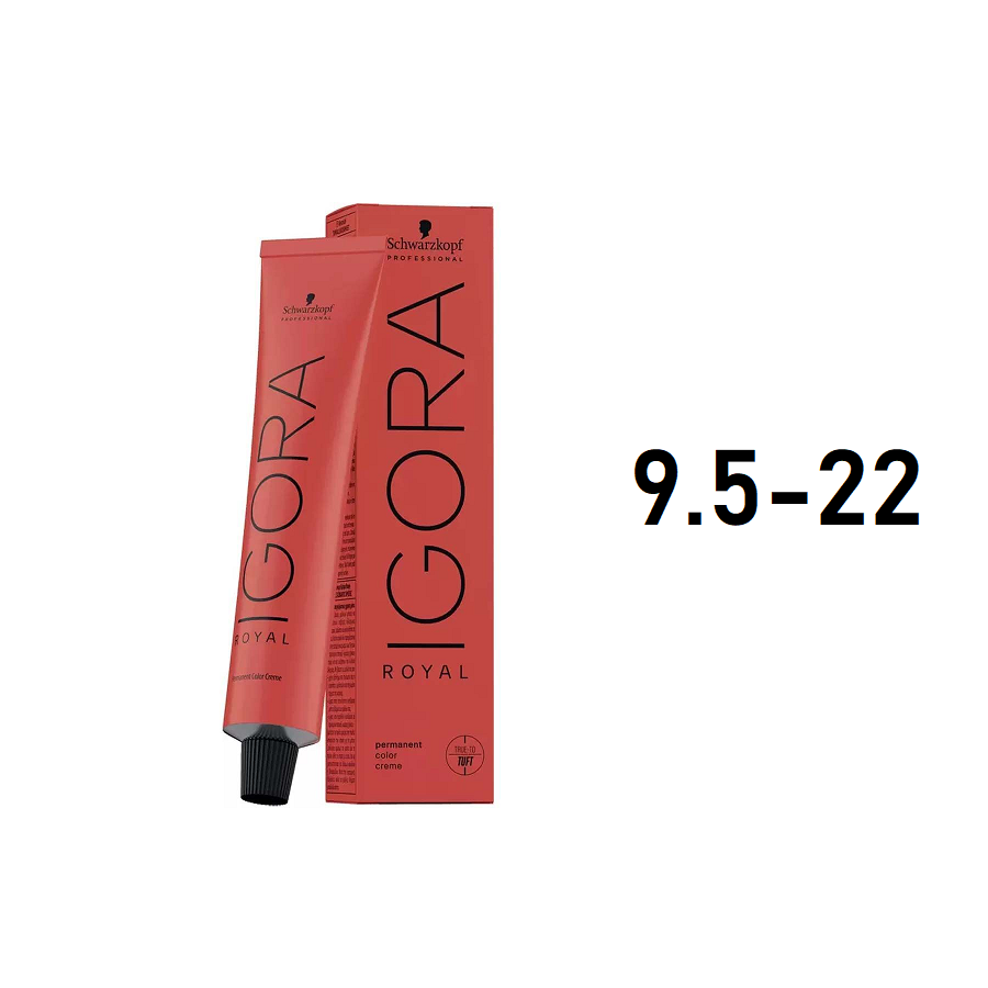 Schwarzkopf Professional Schwarzkopf Igora Royal 9,5-22 - Перманентный краситель светлый блонд пастельный пепельный экстра 60 мл
