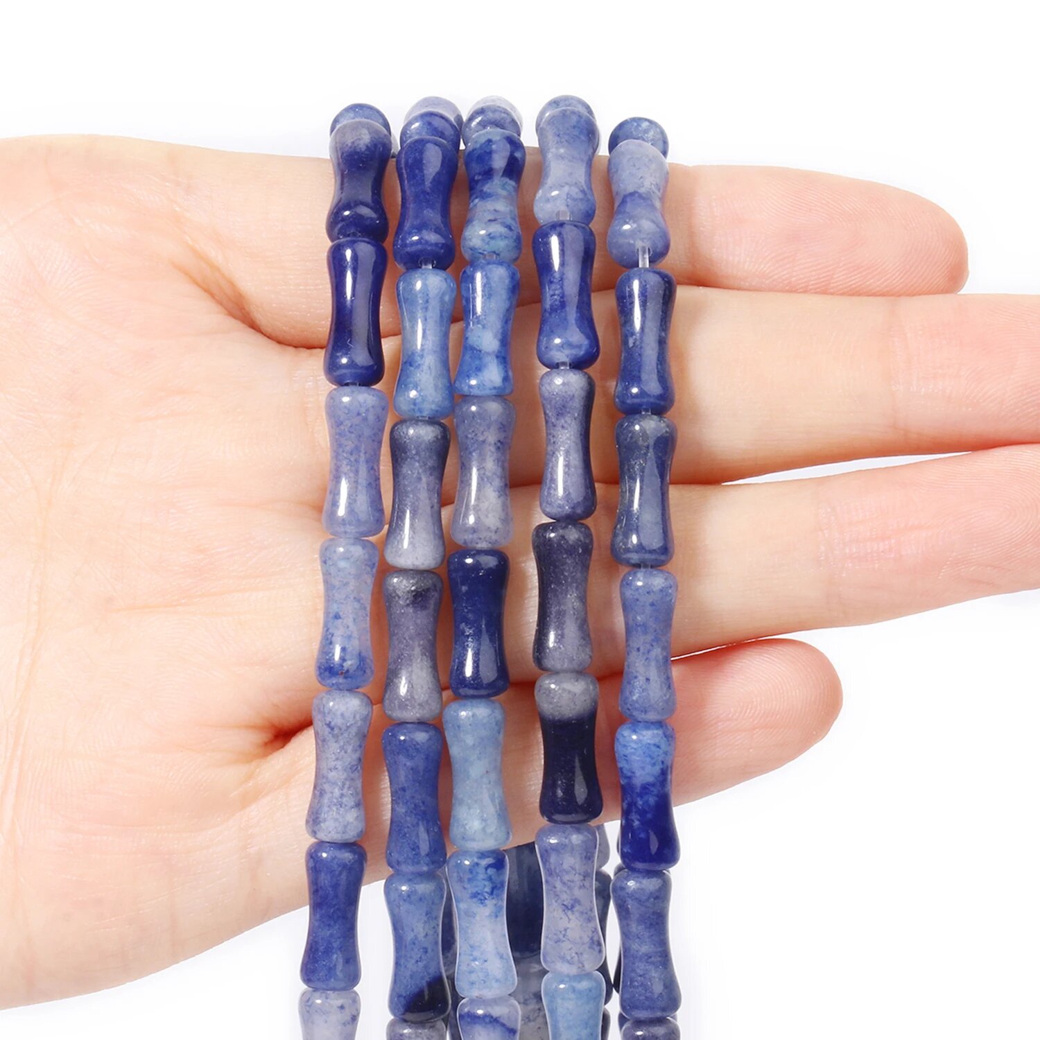 Бусины из далматинской яшмы AOHAYOOMQ 30 шт Синий, Blue Aventurine