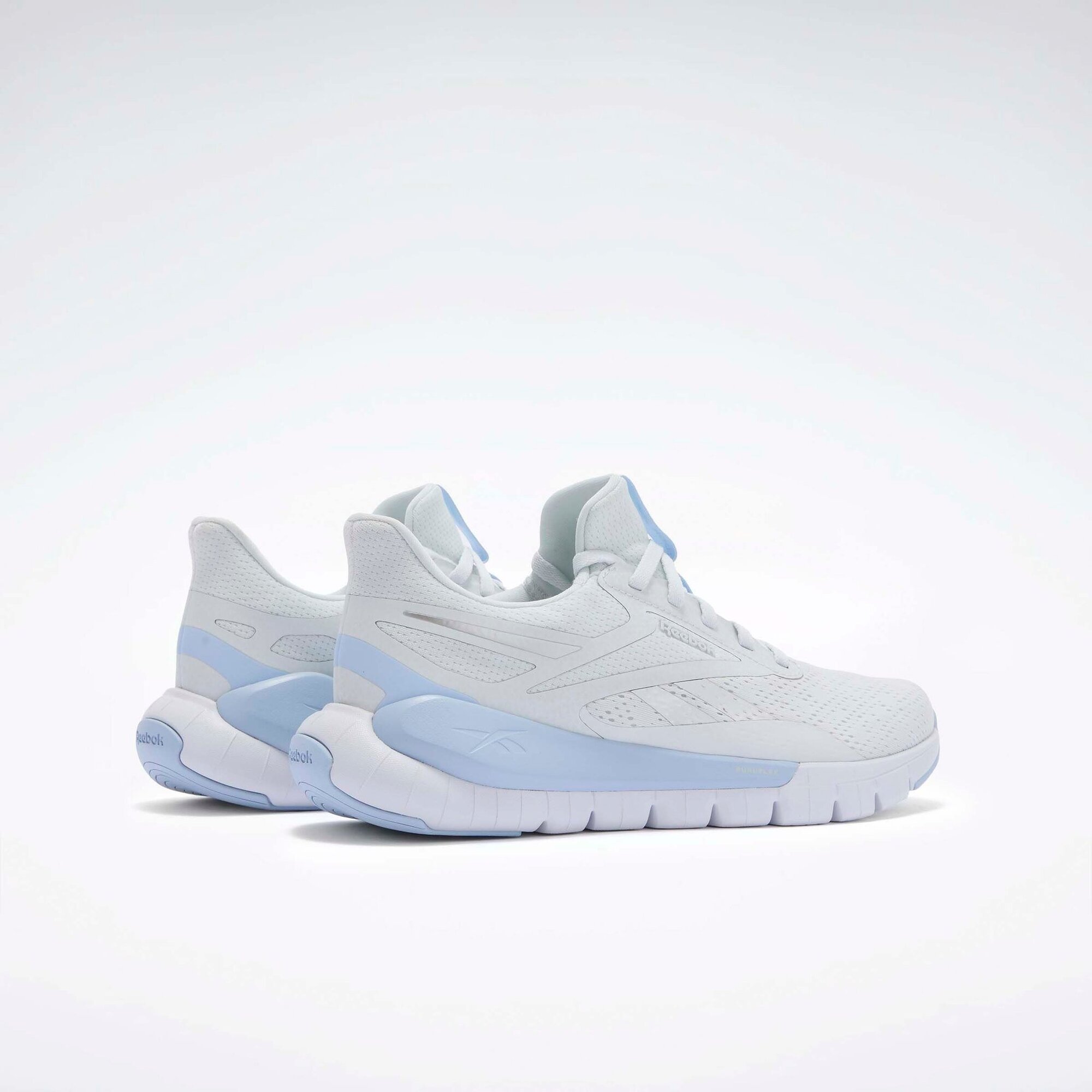 Кроссовки Reebok Flex Trainer W, полнота F, размер 6,5 US, бежевый/голубой/белый — фото 1