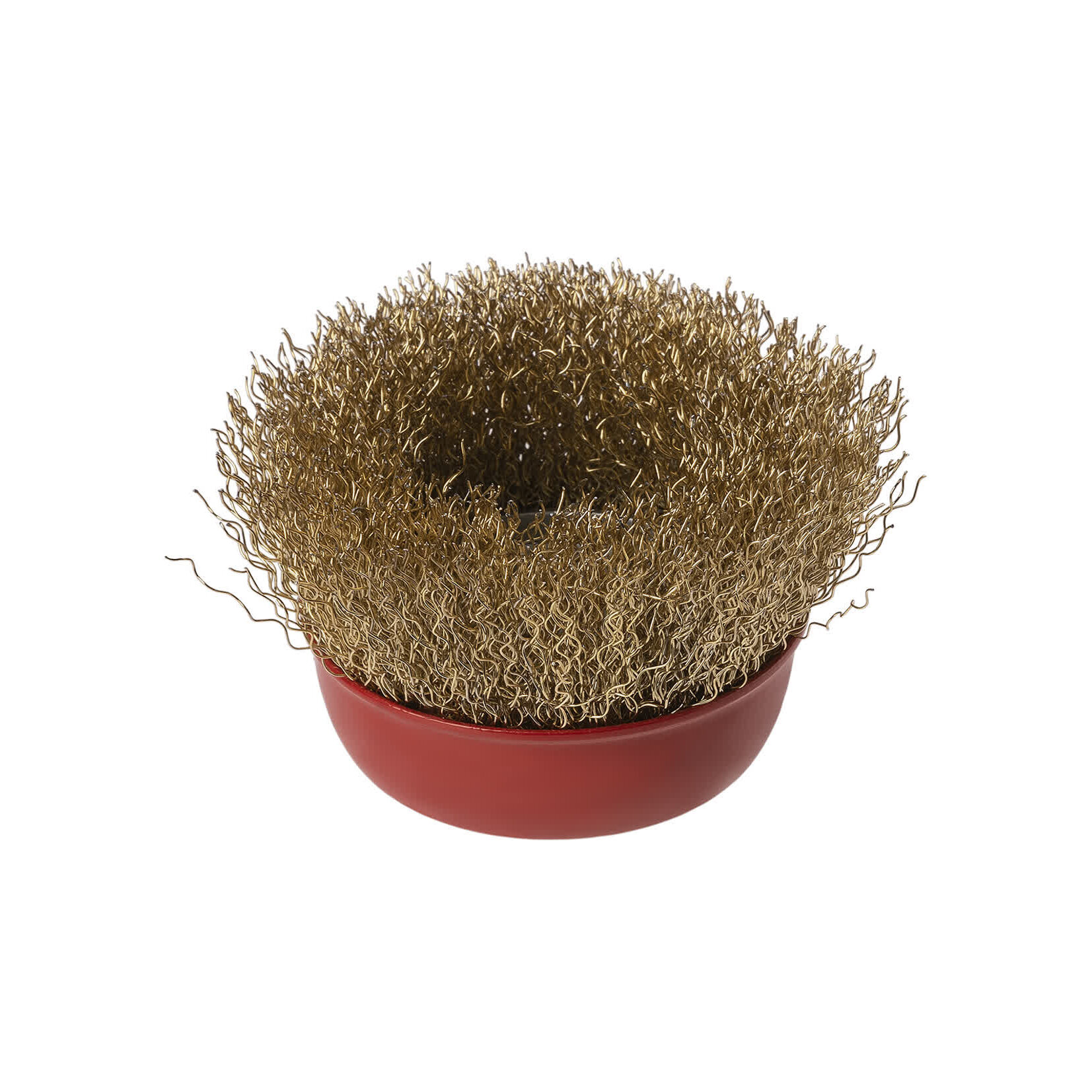 Щетка для УШМ "чашка", 75 мм, гайка М14, латунированная витая проволока d 0,3 мм, "Рубин", TDM SQ1096-0209 (1 шт.)