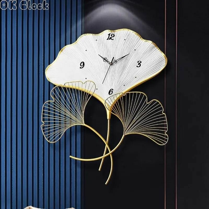 Настенные часы в виде листьев гинкго