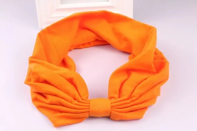 Оранжевая повязка на голову женская, хлопок, P6-Orange