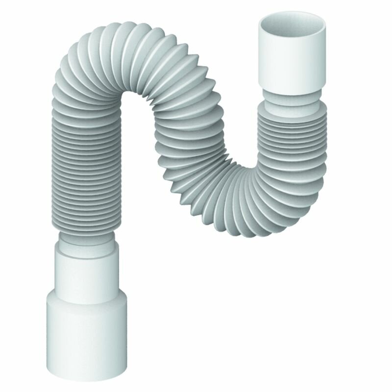 Гофротруба для сифона UNICORN D80 - гибкое соединениес канализацией, подключение 40 х 40/50, для сливов диаметром 1 1/2" (40 мм), длина 800 мм