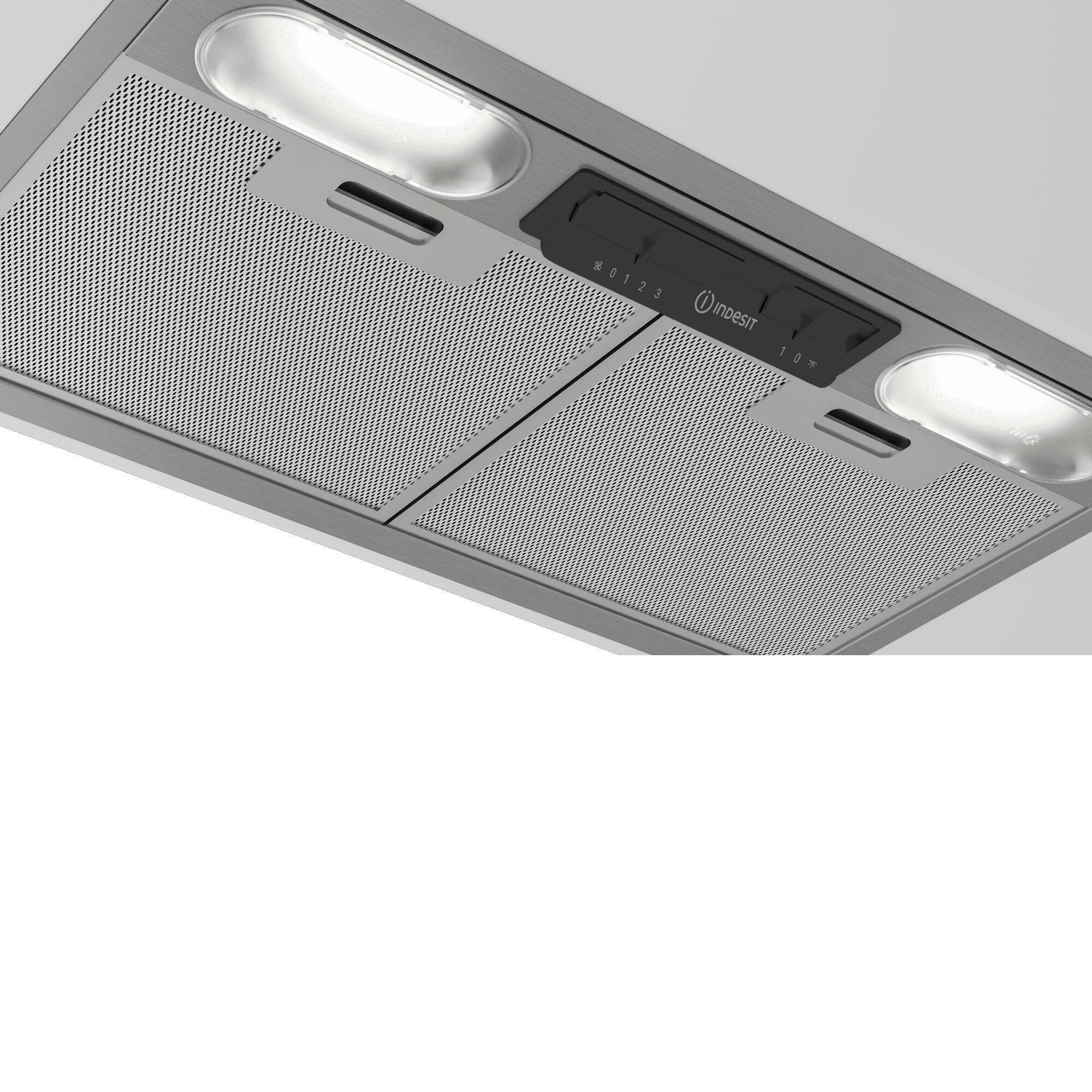 Вытяжка Indesit INAE 52FLS X , встраиваемая, 53 см, серебристая