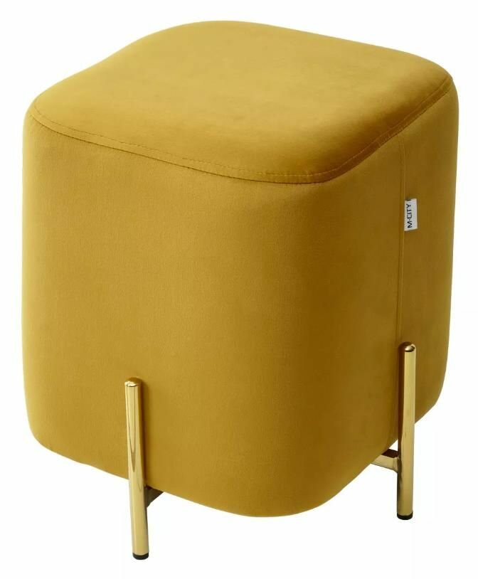 Пуф M-CITY ARES BLUVEL-68 YELLOW / GOLD Размеры: Высота 420мм Глубина 360мм Ширина 360мм