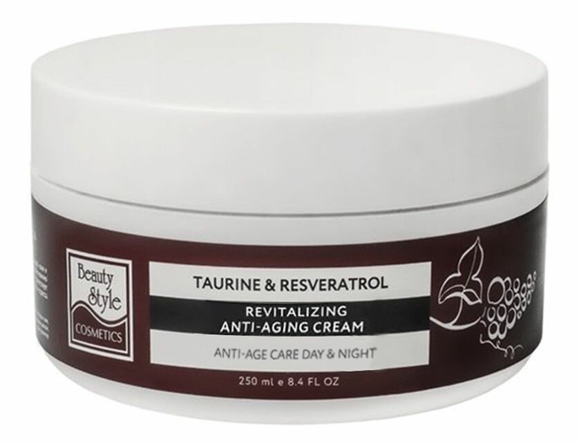 BEAUTY STYLE Возрождающий антивозрастной крем для лица с таурином и ресвератролом Taurine & Resveratrol Revitalizing Anti-Age Cream, 250 мл