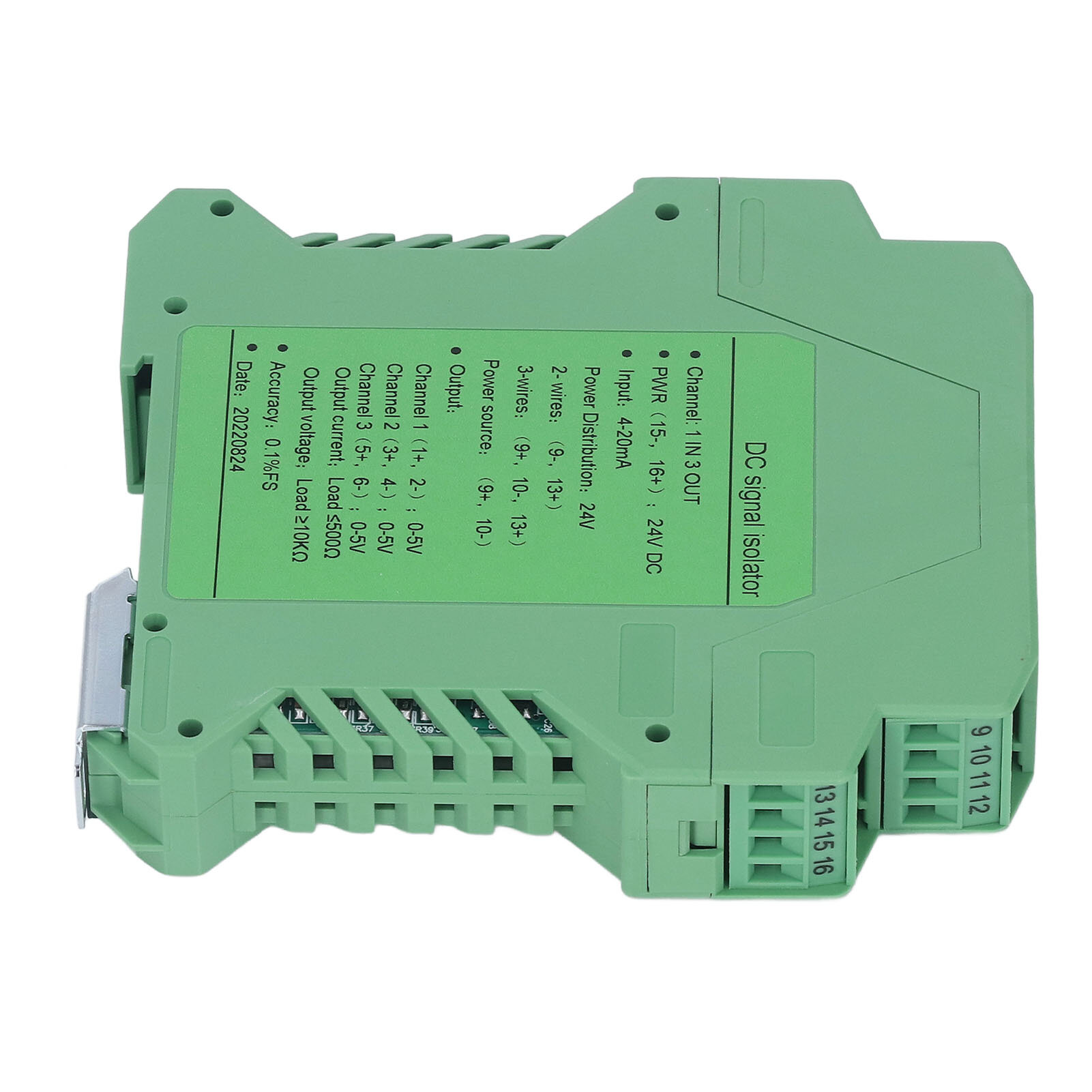 Изолятор сигнала тока, 1 вход, 3 выхода, преобразователь сигнала постоянного тока, передатчик напряжения тока для обнаружения ПЛК, 24 В постоянного тока, 0-5 В