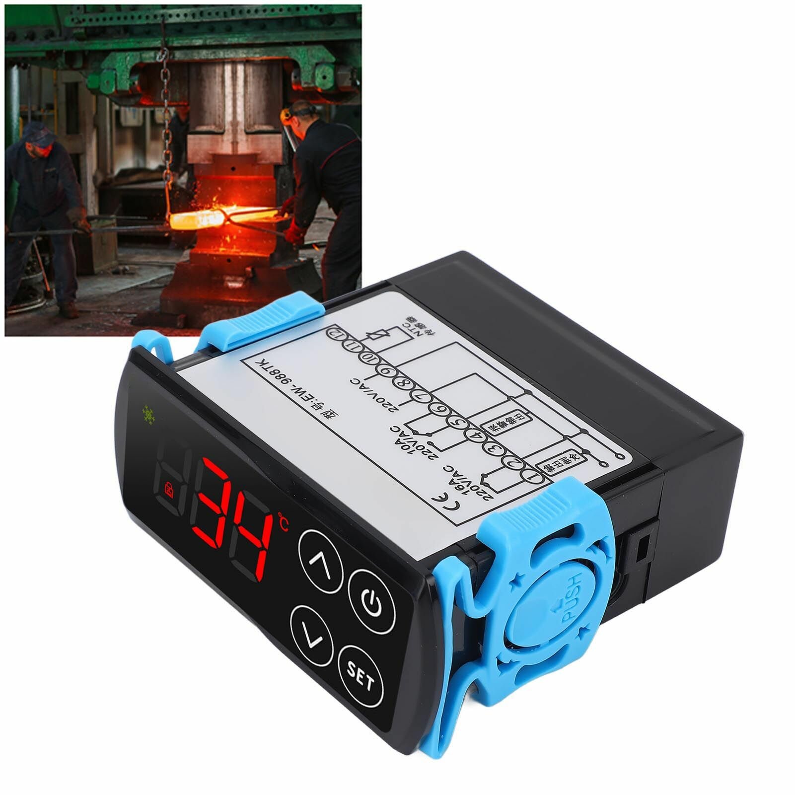 Термостат с сенсорным экраном, цифровой дисплей, охлаждение, отопление, ПИД-регулятор температуры, AC220V