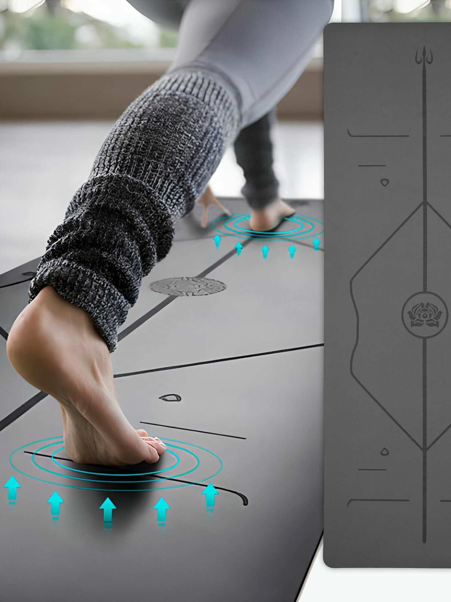 Коврик для фитнеса и йоги нескользящий каучуковый с покрытием Non-Slip Namaste Team 183*68*0,5 см