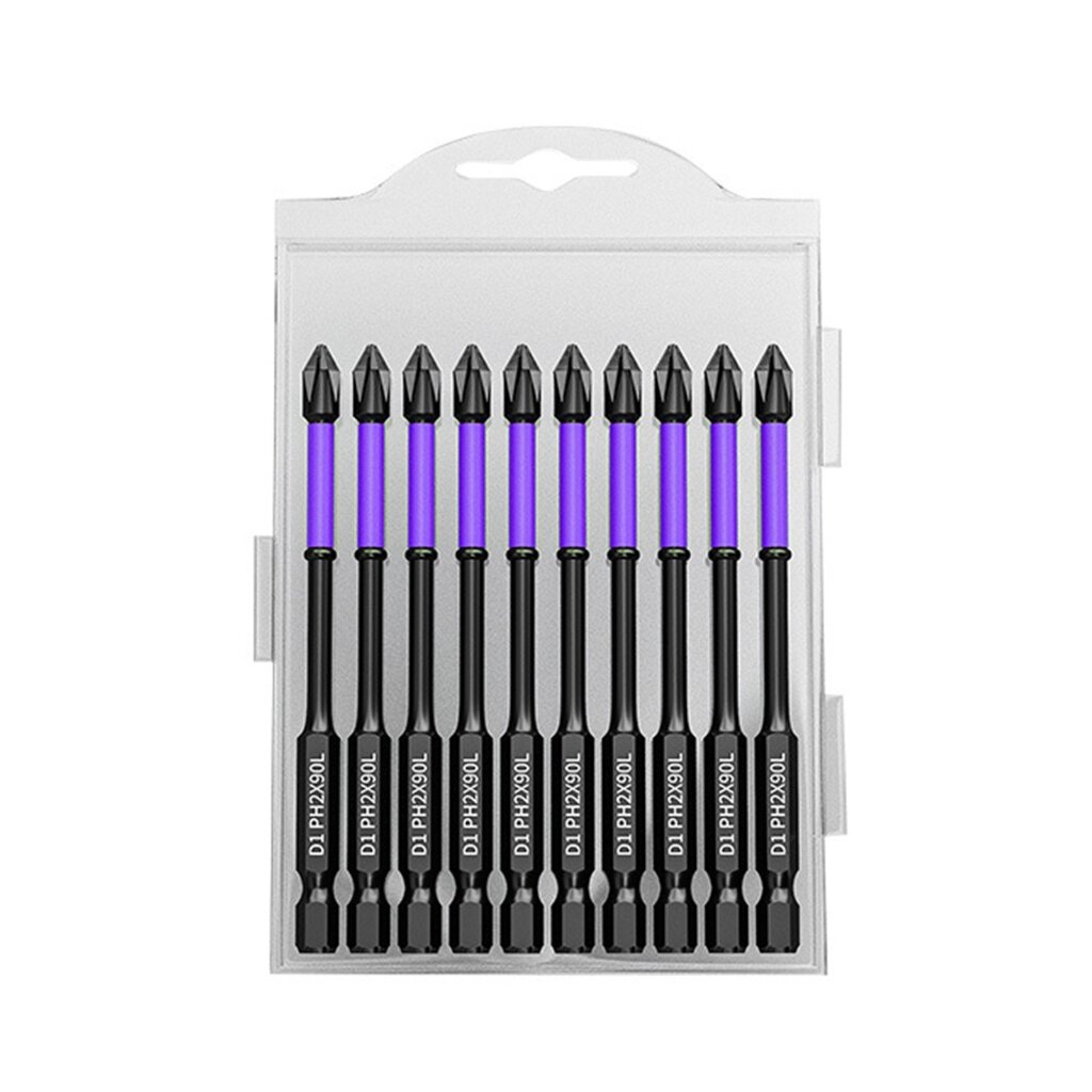 Магнитная ударная крестовая бита, набор длинных отверточных бит PH2 1/4 дюйма с шестигранным хвостовиком, крестовая ударная бита для электродрели