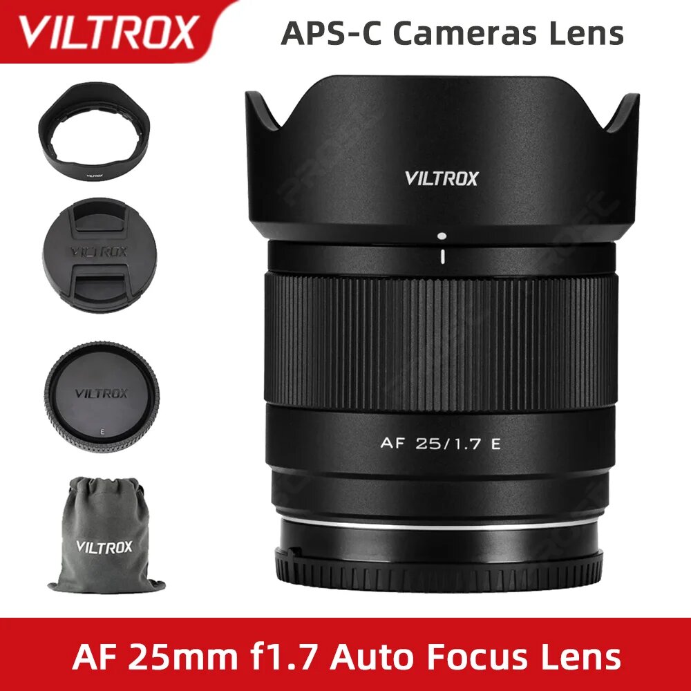 VILTROX Объектив AF 15 мм 25 мм 35 мм 56 мм F1.7 APS-C Sony E-mount (APS-C), AF 25mm F1.7 Air
