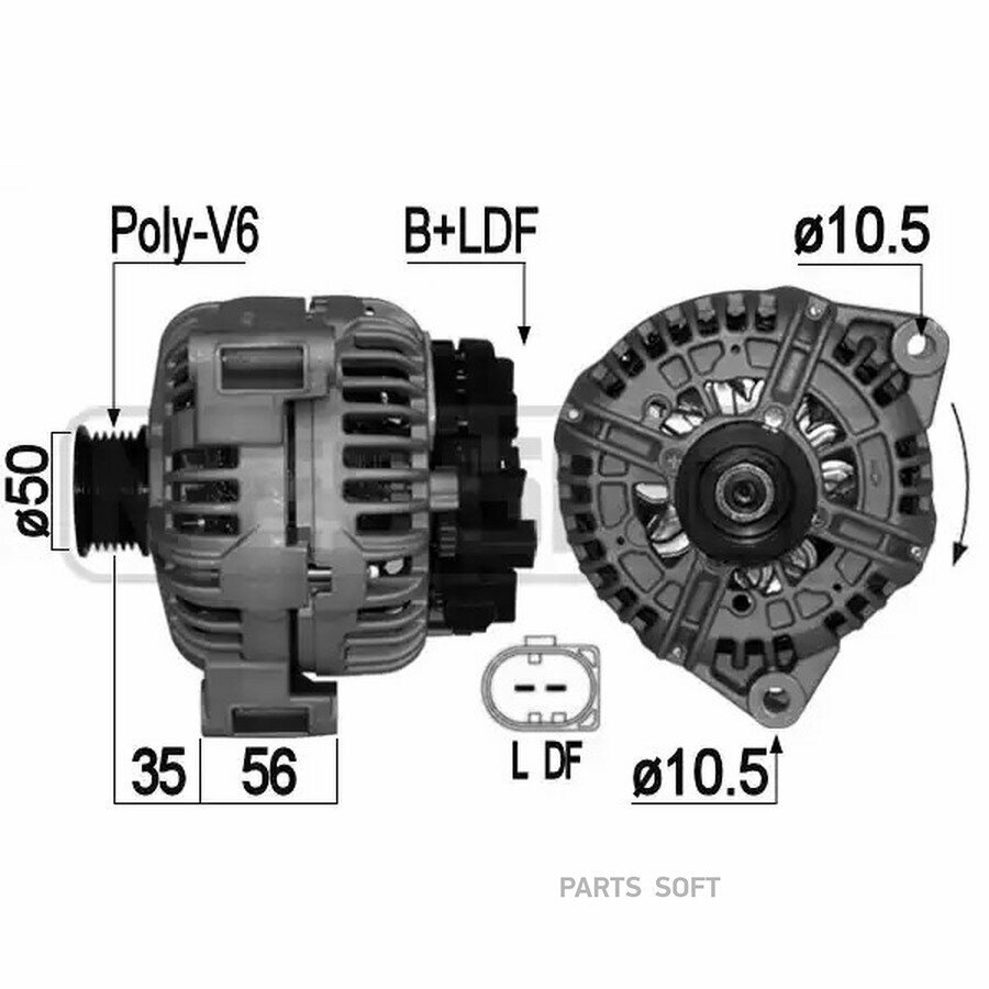 ERA 209047 209047 Генератор\ MERCEDES W463/W220 55AMG 180A ()