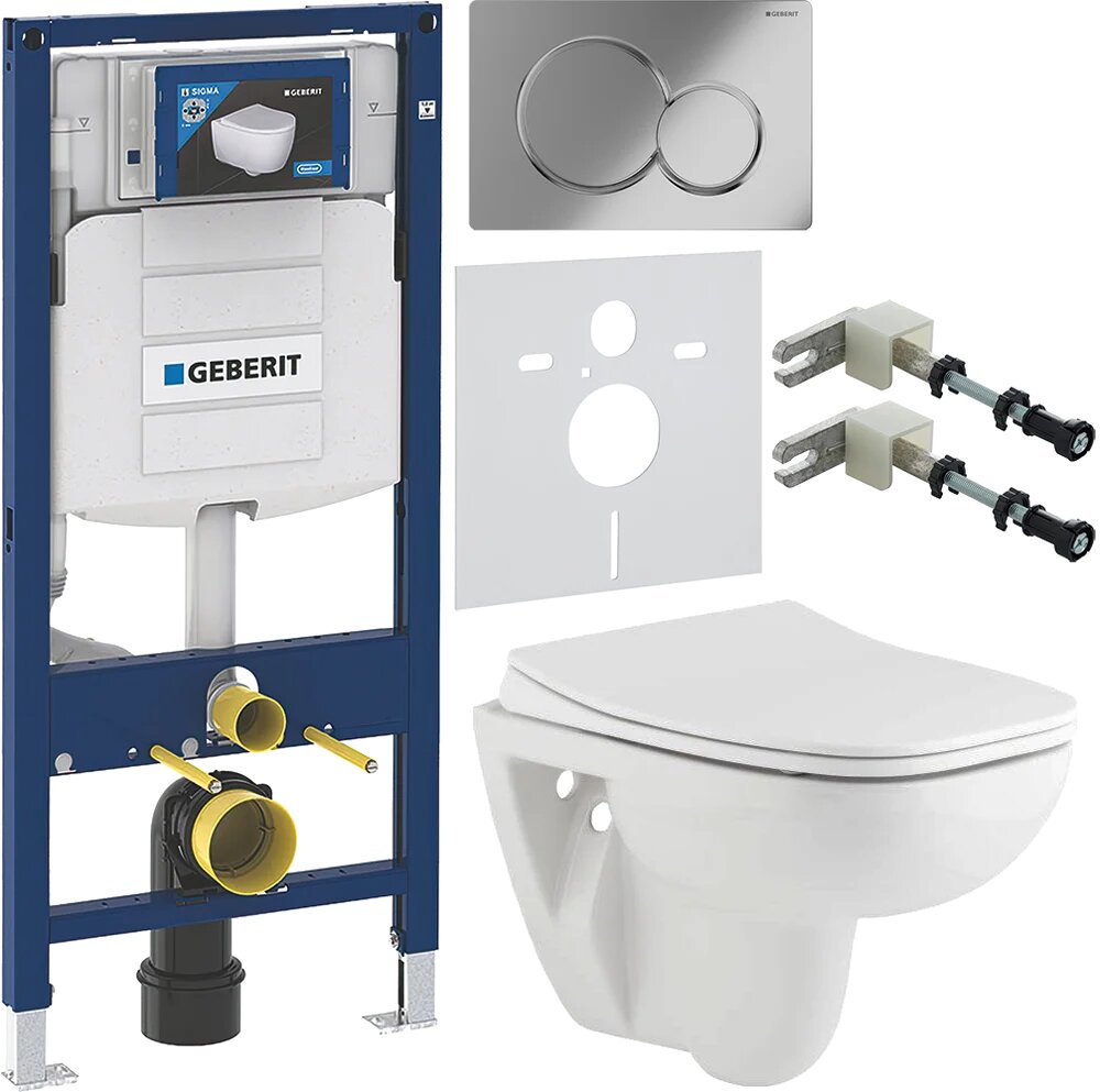 Комплект Унитаз подвесной Seramiksan Petite A101002H / Крышка AG50006 с микролифтом / Инсталляция Geberit Duofix UP 320 111.300.00.5, Кнопка Sigma, Крепления к стене, Шумоизоляция