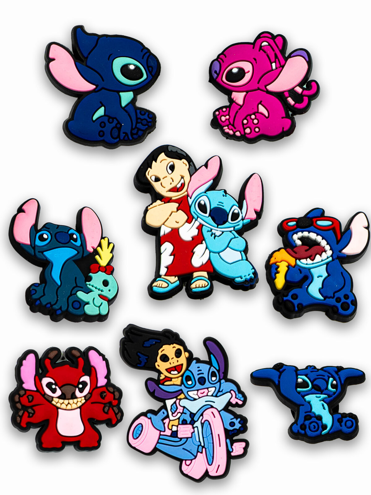 Джибитсы на crocs набор украшений для кроксов jibbitz - 8_Лило и Стич