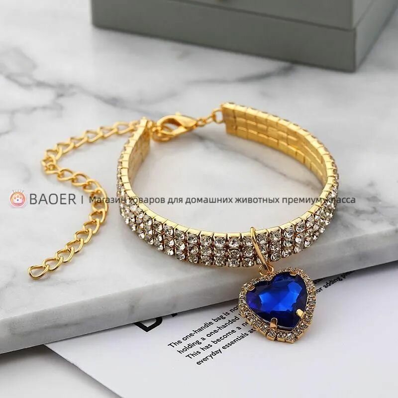 Ошейник-украшение Украшение для животных Колье с 3 рядами искусственных бриллиантов