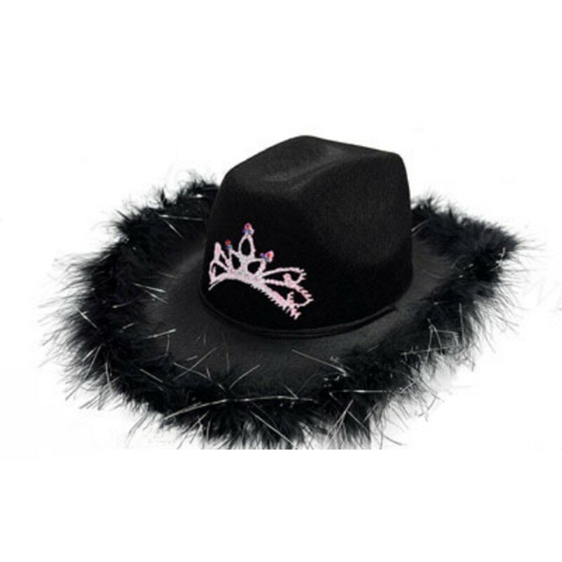 Cowboy hat pink cotton с жемчужным краем и звездным декором для косплея и праздничных мероприятий style v