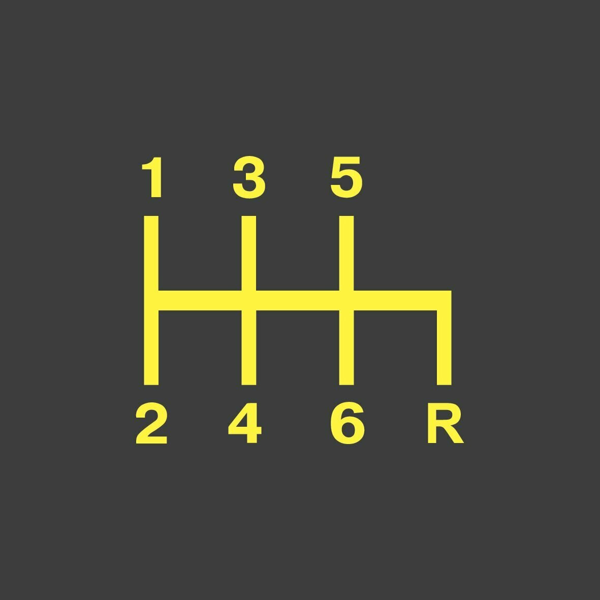 Наклейка "Коробка передач" желтая 13х11 см