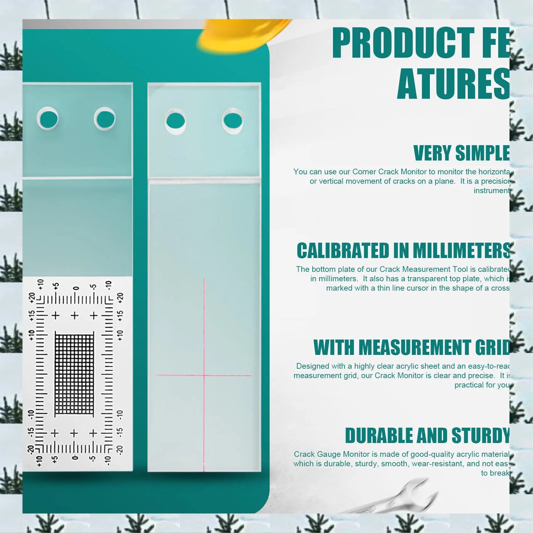 Измеритель трещин ABLG 3 шт