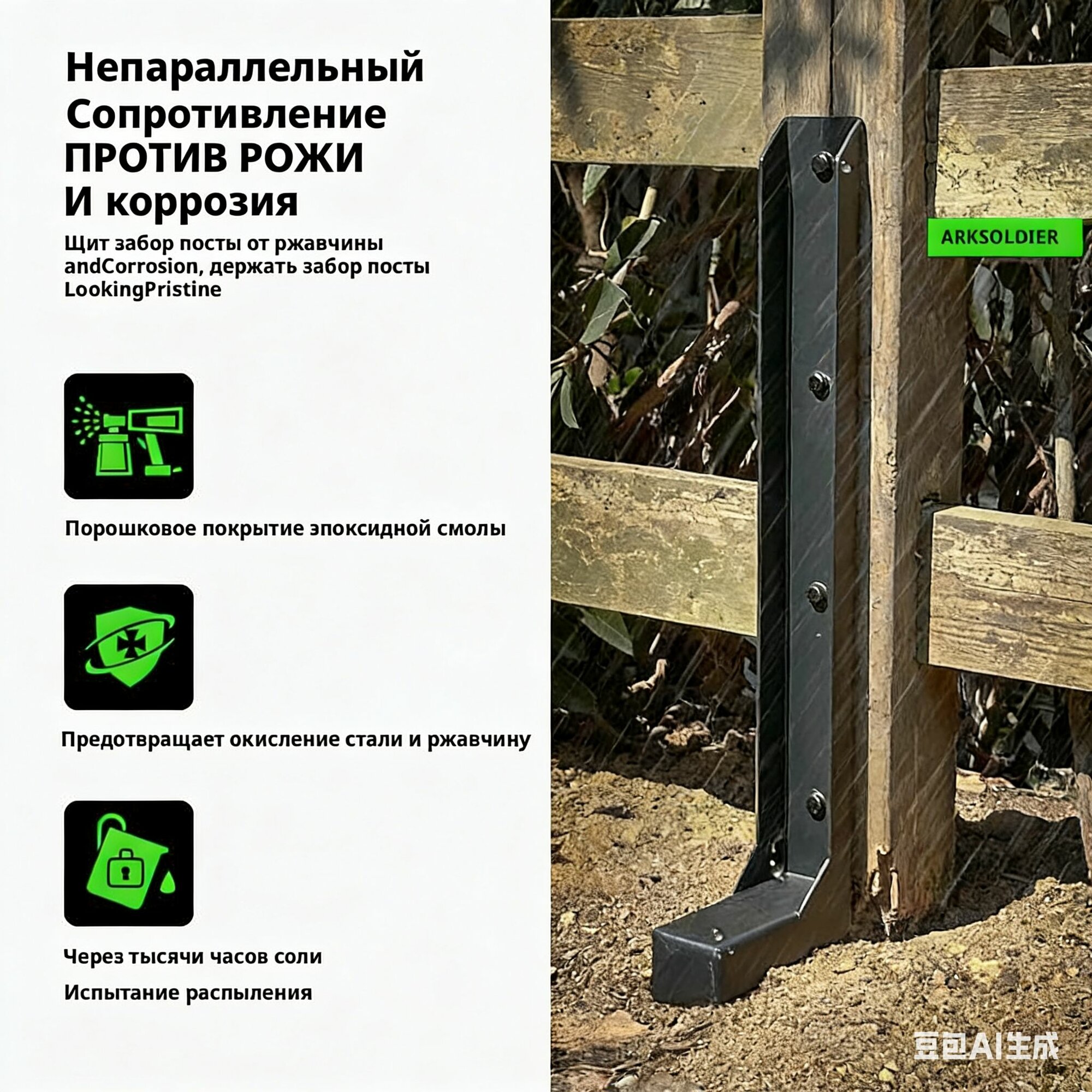 Аксессуар для передвижного забора, к деревянному основанию которого прибивается анкер для забора