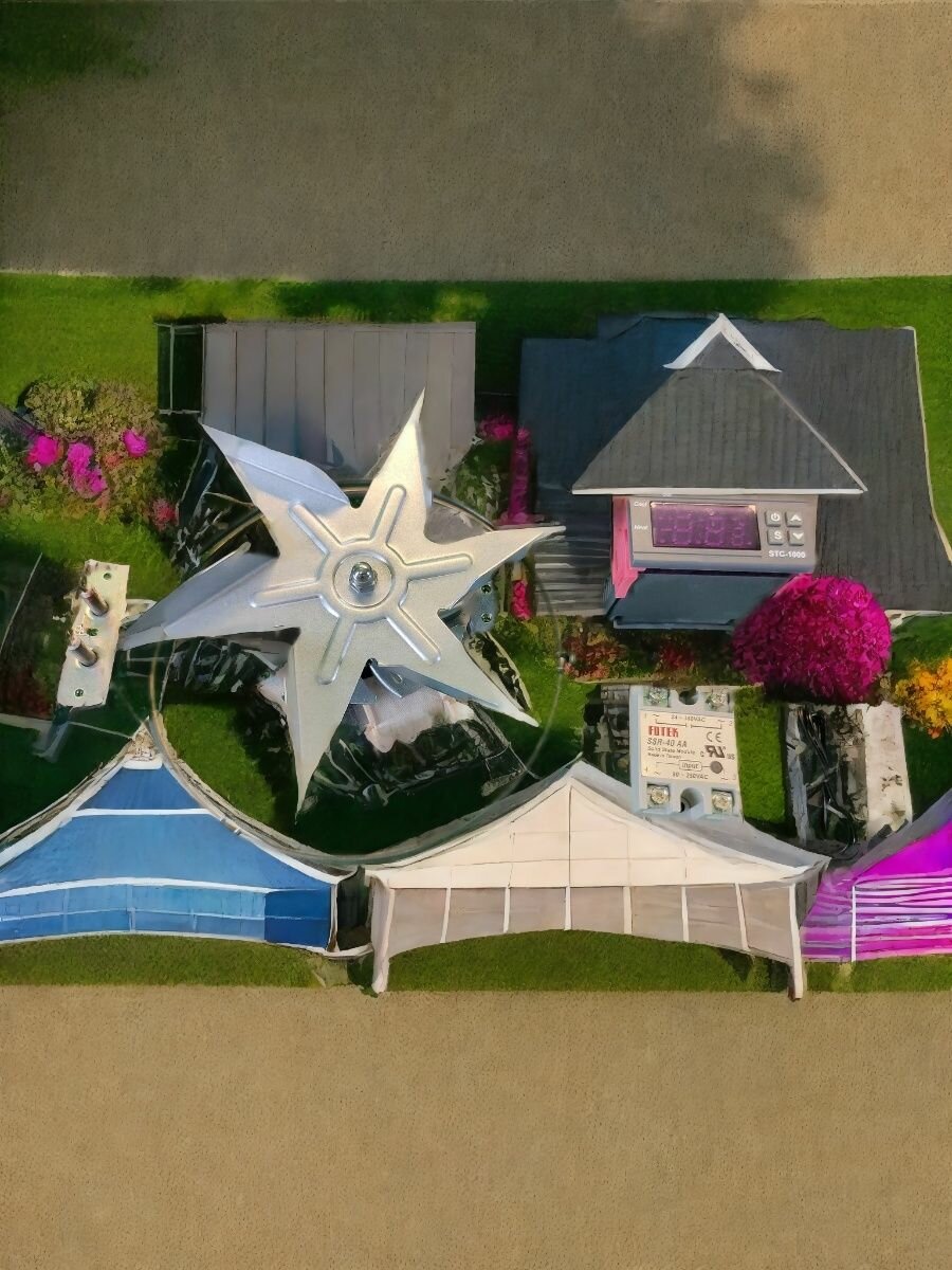 Набор конвекции коптильни №9. Вентилятор ось 22мм, STC1000, ТЭН 2кВт, твердотел 8кВт