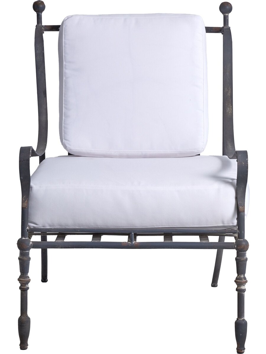 Кресло Glasar "FD42082", винтажное, черное/белое, 61 см x 66 см x 91 см