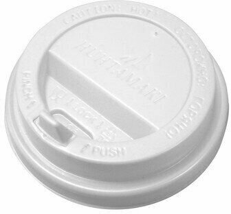 Huhtamaki Крышка для стакана, пластиковая, с клапаном, диаметр 80мм, белая, 100шт./уп.