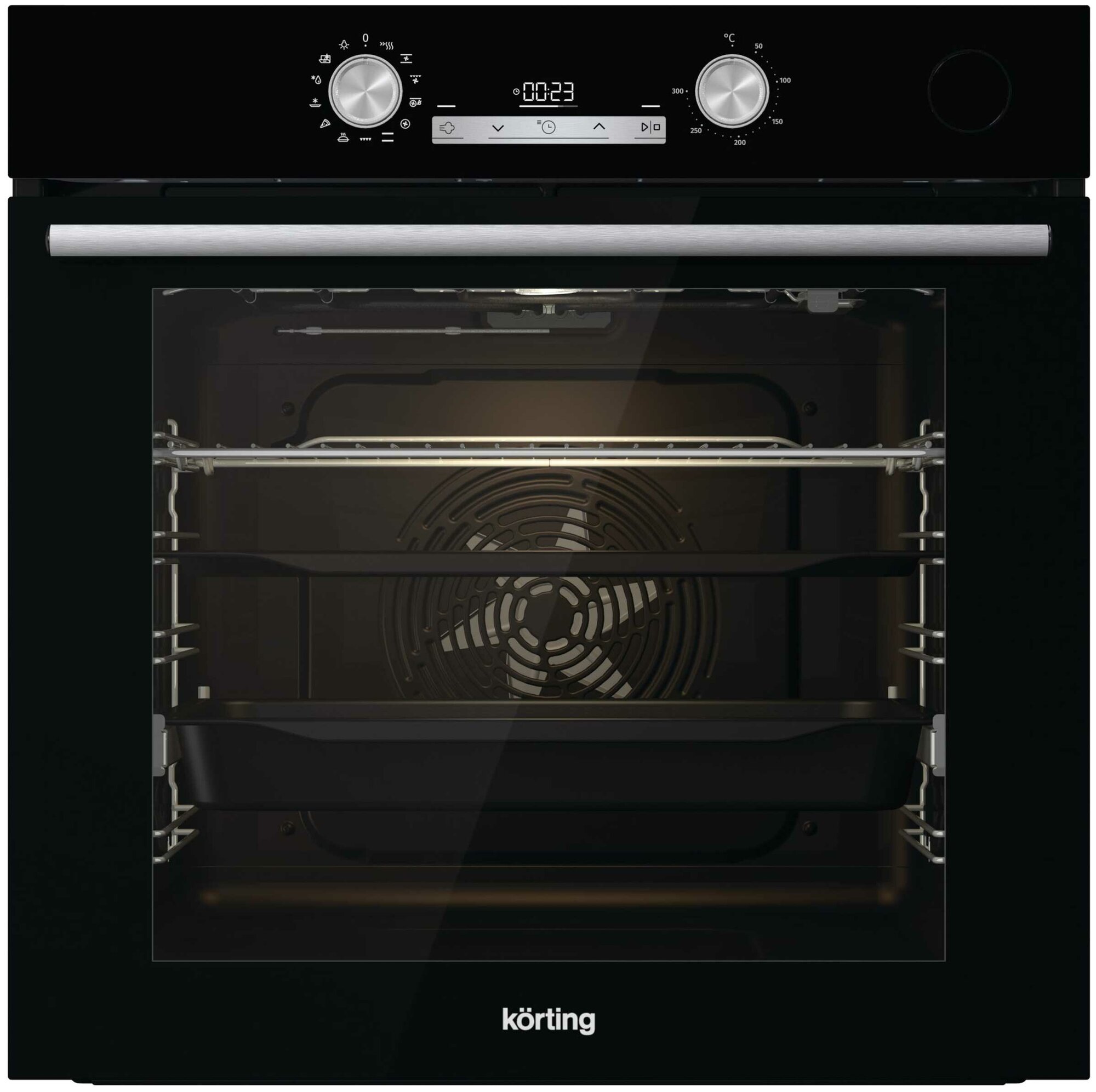 Духовой шкаф Korting OKB 8951 EN ST ширина 60 см, объем 77 литров, гриль, конвекция, пар, 12 режимов, черный