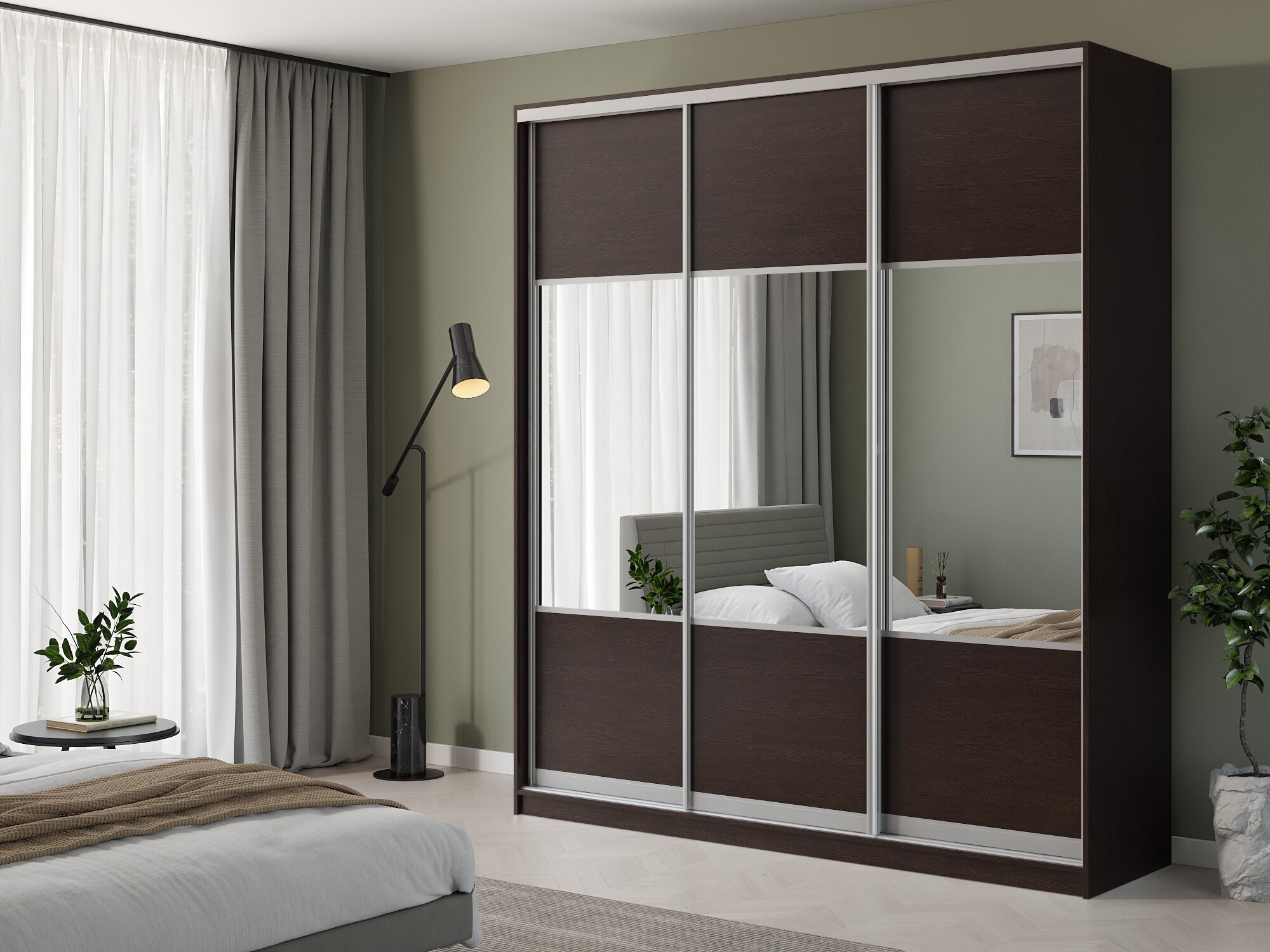 Шкаф-купе Матерна для одежды Венге комбинированный 200х50х240 см