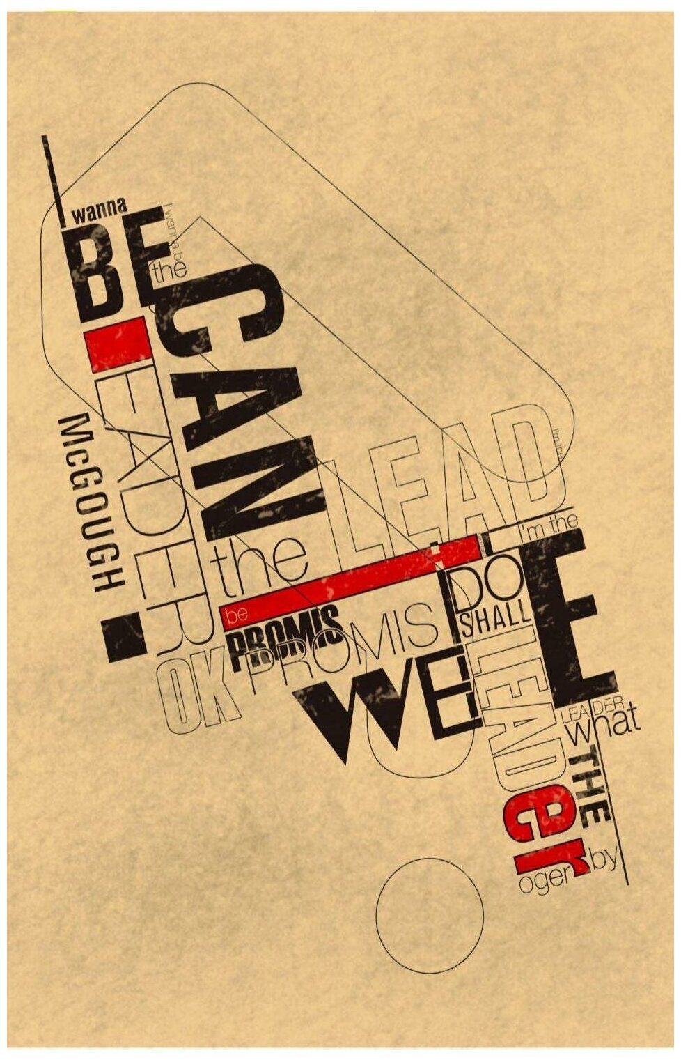 Постер / Плакат / Картина Баухаус - Надписи 50х70 см в подарочном тубусе