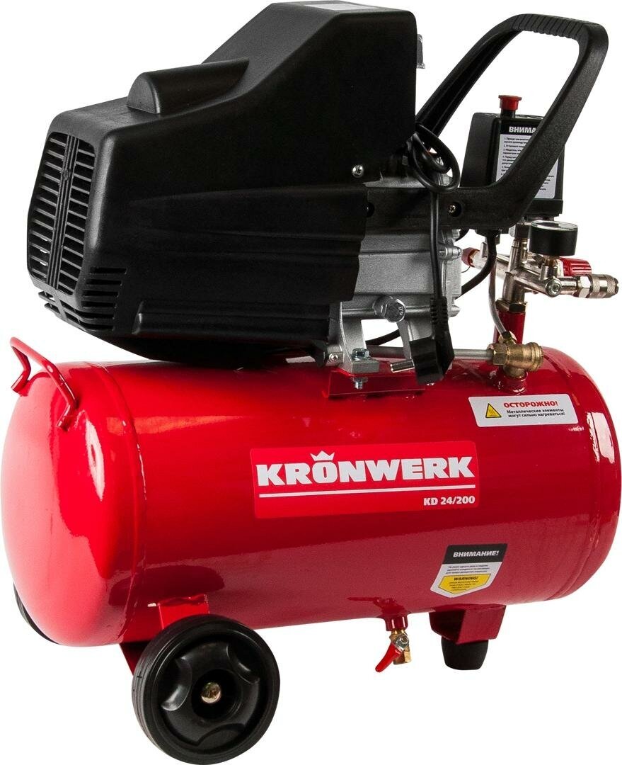 Компрессор масляный Kronwerk, 24 л 206 л/мин. 1.5 кВт