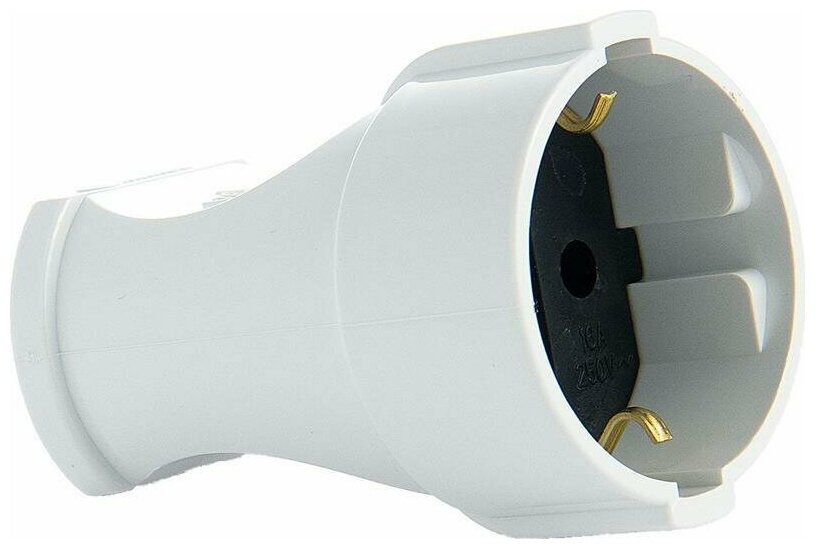 Розетка кабельная Makel с заземлением белая для открытой проводки