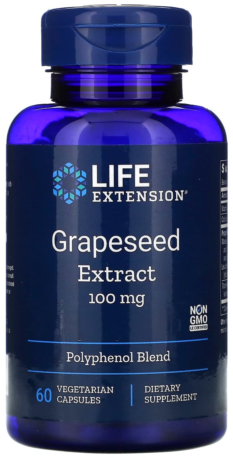 Life Extension Grapeseed Extract Resveratrol 100 mg (60 caps)