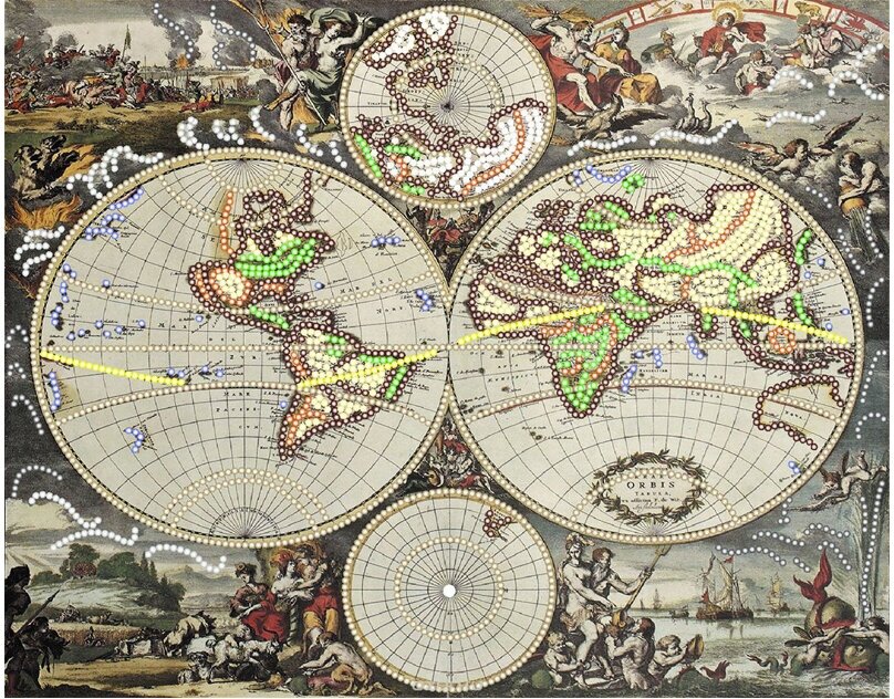 Матренин посад канва с рисунком на шелке, 37x49 см, ткань для вышивания и шелковых работ