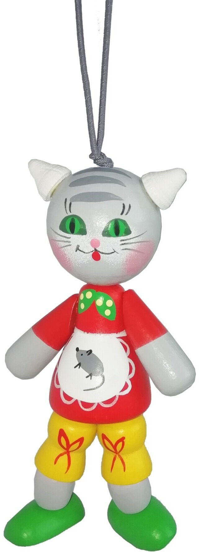 Киска фигурка деревянная игрушка подвеска