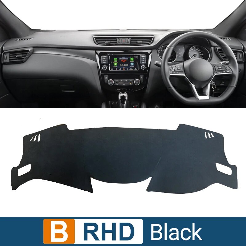 Накидка на приборную панель Nissan Qashqai J11 2014-2020, Black B RHD